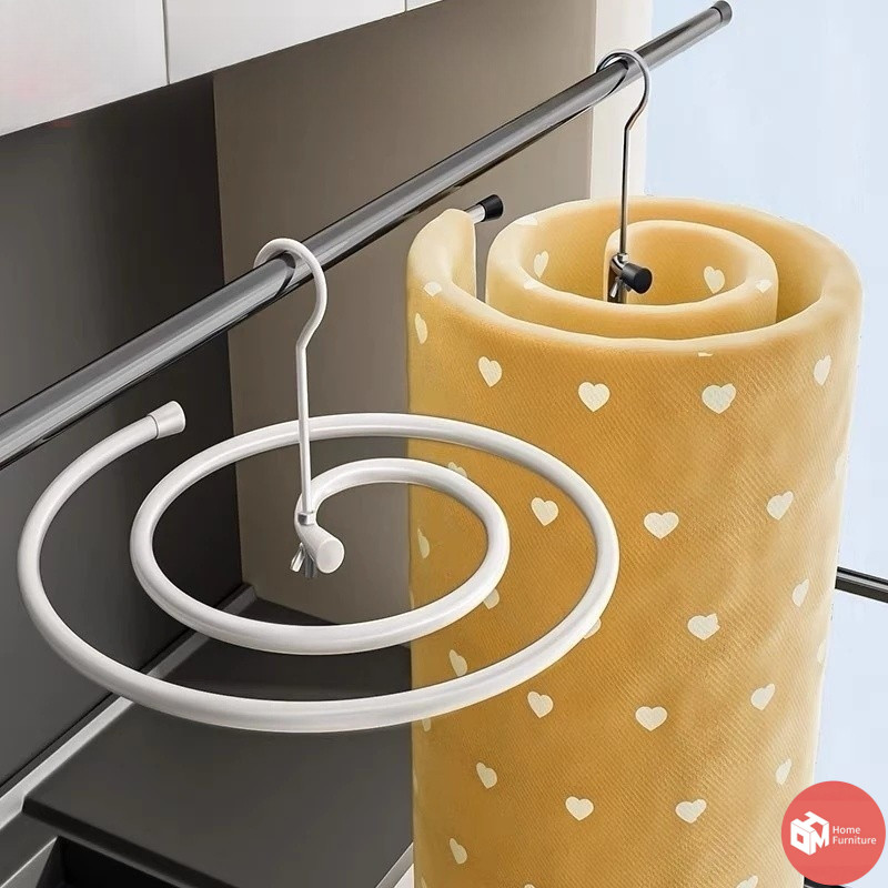 Spiral Hanger Round Rotating Hanger Bed Sheet Curtain Quilt Drying Rack ...
