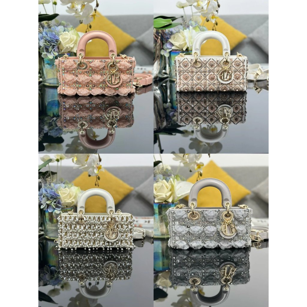 Dior Handmade Horizontal Diana Bag Silk Lady D-Joy Small Embroidery Bag ...