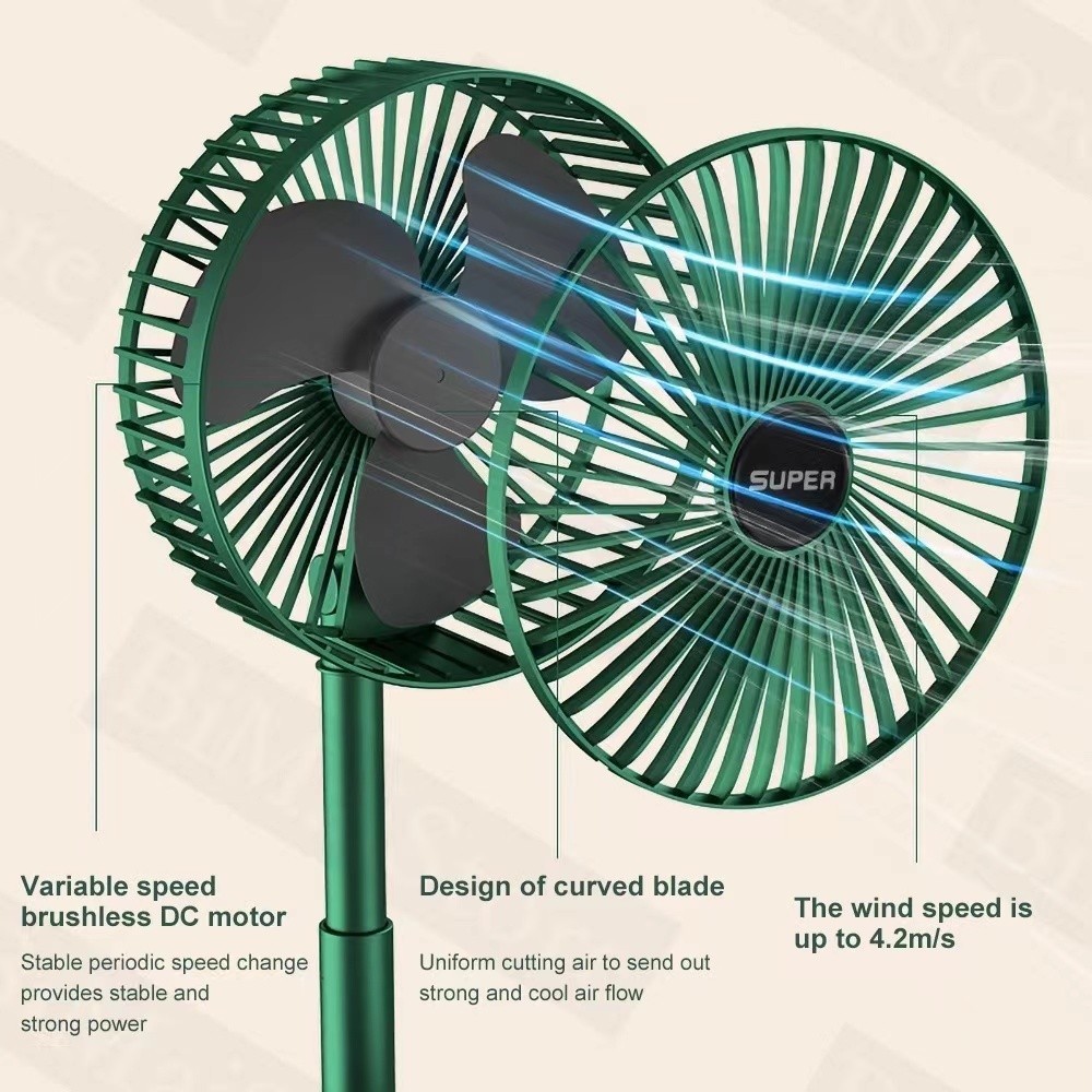 USB Rechargeable Small Folding Fan 3-Speed AdjustablePortable Desktop ...