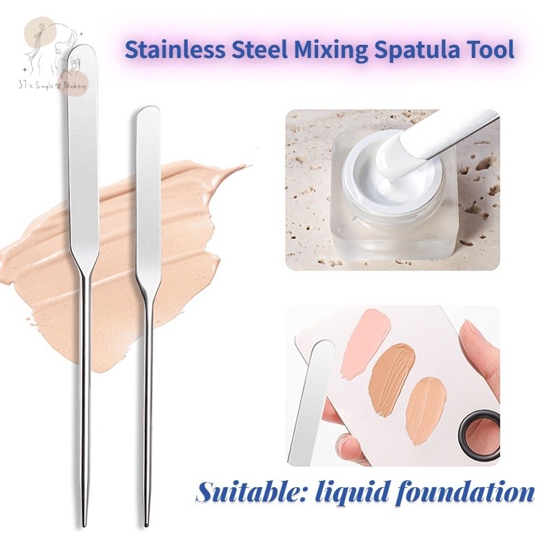 1PCS Stainless Steel Mixing Spatula Tool Nail Art Makeup Foundation ...