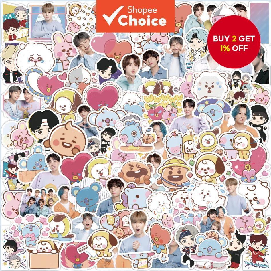 、120/60PCS BTS Vinyl Decals - Waterproof Stickers for Laptop, Helmet ...