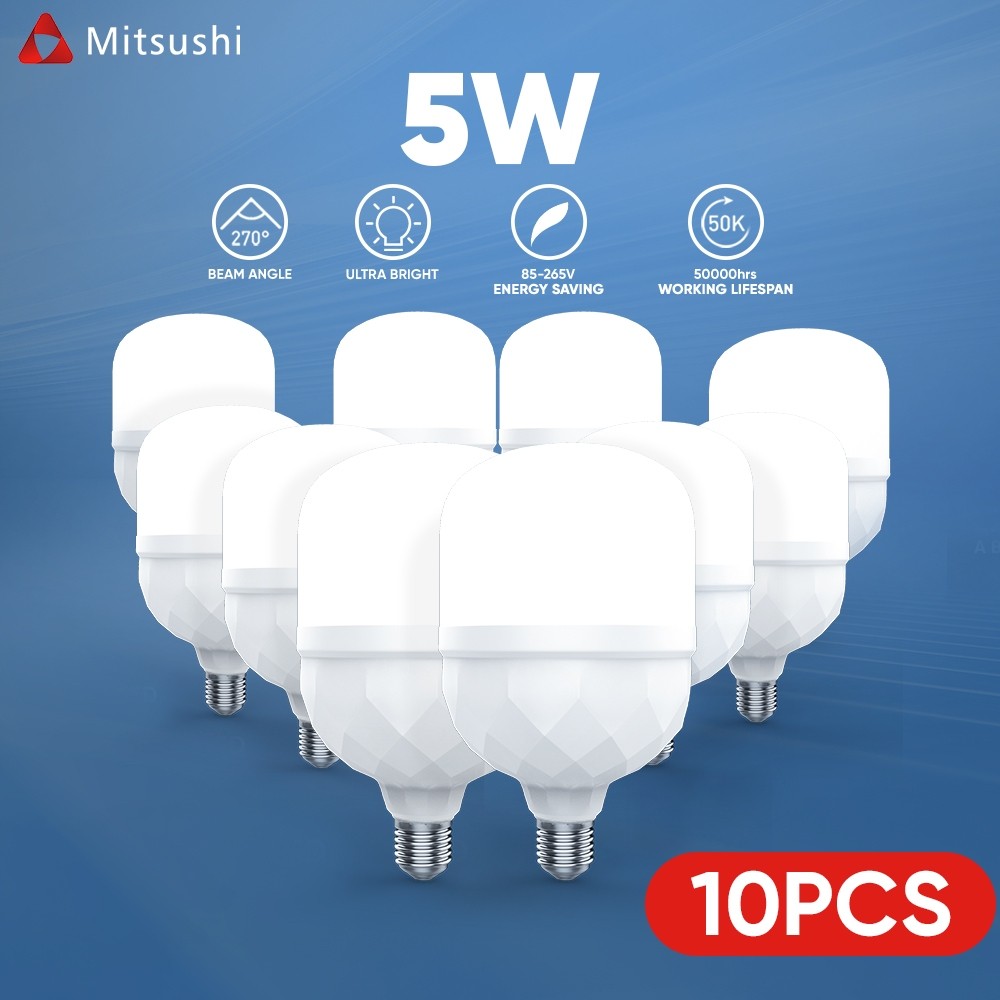 Mitsushi LED Bulb 10pcs Combo Set 5W-48W E27 White Energy-Saving ...