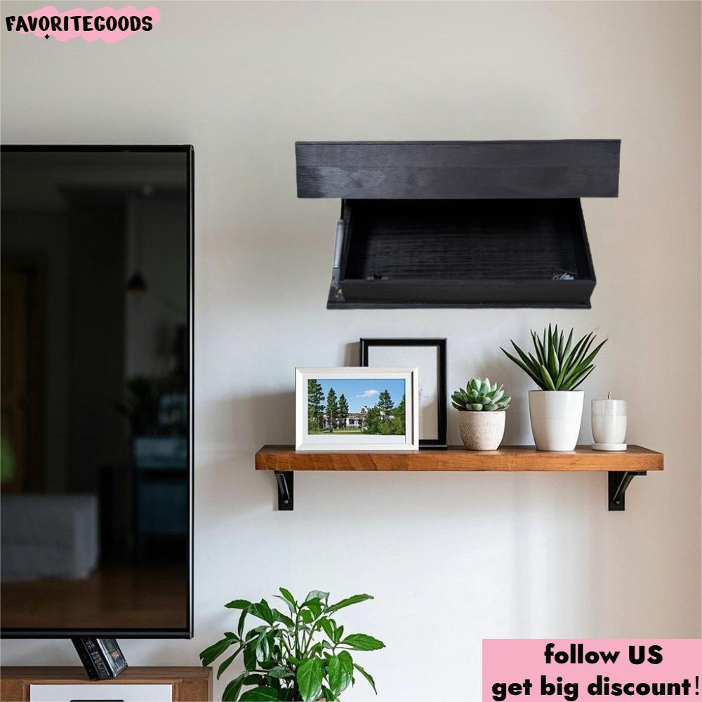 FAVORITEGOODS Concealed Floating Shelf, Wall-mounted Wooden Magicflap ...