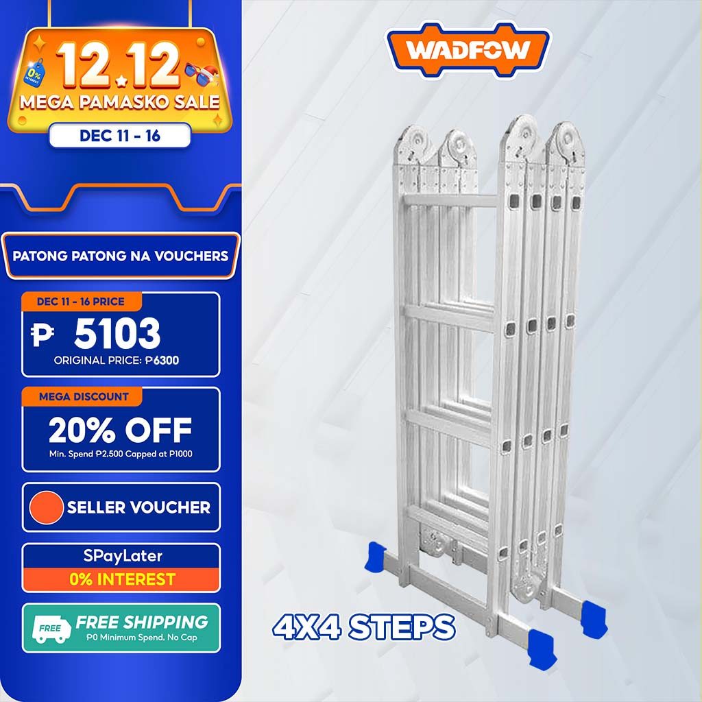 Wadfow Multi-Purpose Aluminum Ladder Step rise 270mm X 4550mm X 2170mm ...