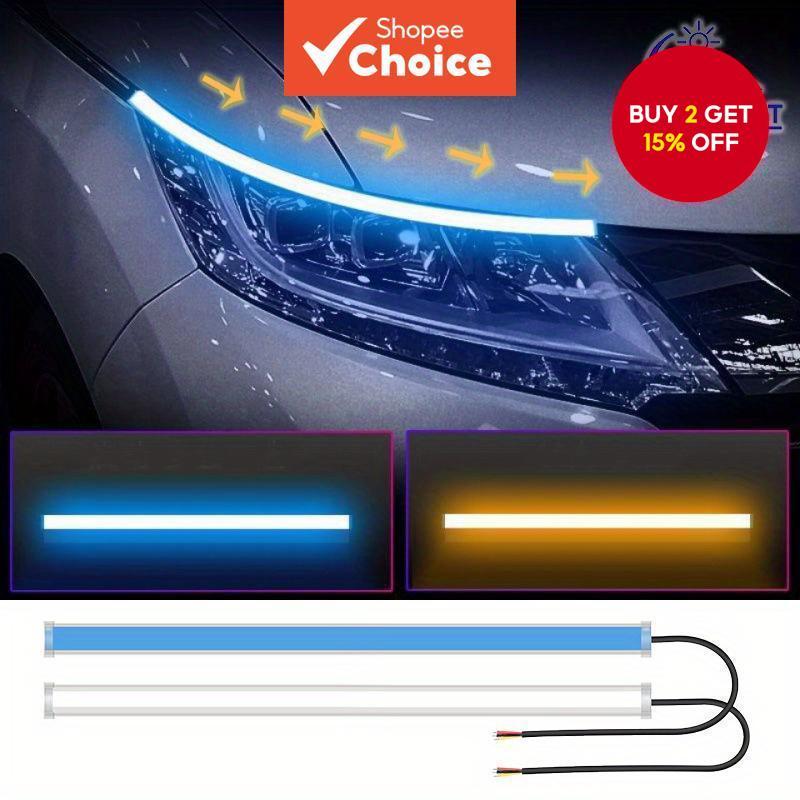 2PCS Car Turn Signal Lights DRL Side Lights LED Strip Automotive ...