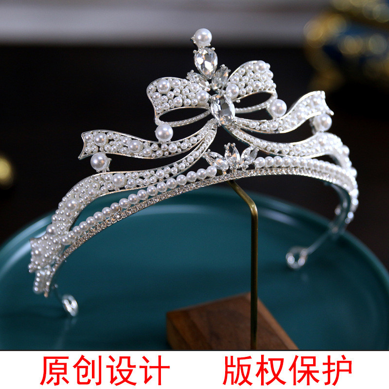 Pearl Crown New Vintage Birthday Bow Wedding Accessories Bride European ...