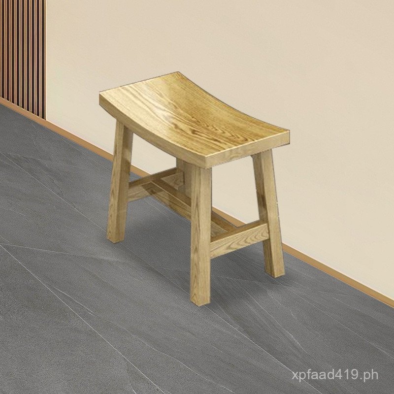 Stool Wooden Stool Saddle Simple Home Wooden Stool Pine Wood Shoe ...