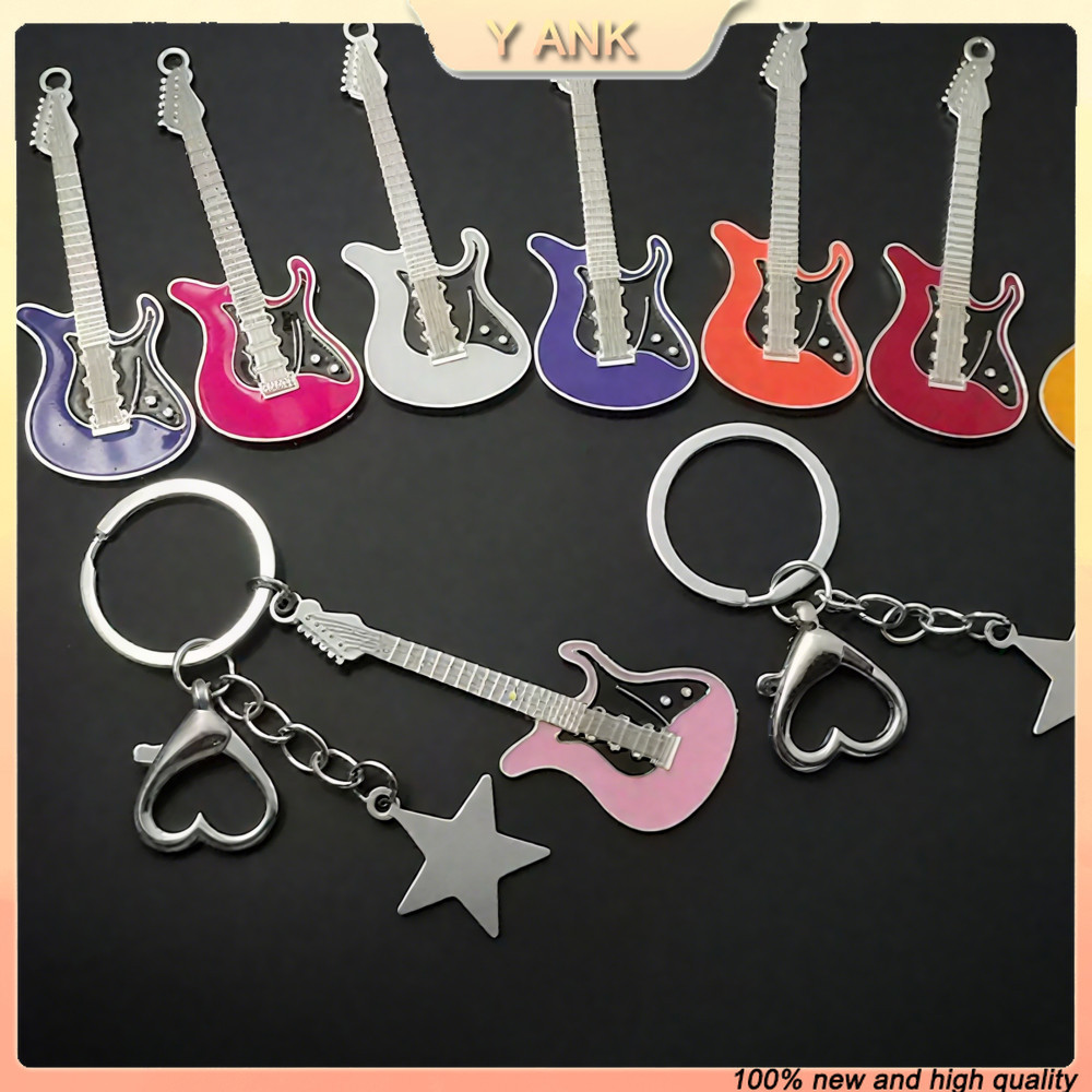 【READY】Y2K Style Guitar Keychain for Girls Sweet Cool Star Hanging ...
