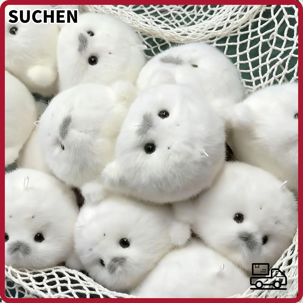 SUCHENPH Seal Plush Keychain, Simulation Ocean White Seal Animal ...