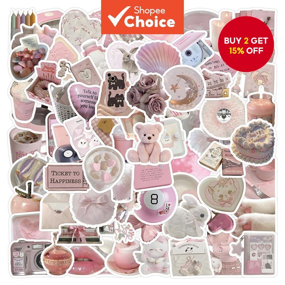 103pcs Ins Style Cute Pink Stickers DIY For Phones Laptop Car Sticker ...