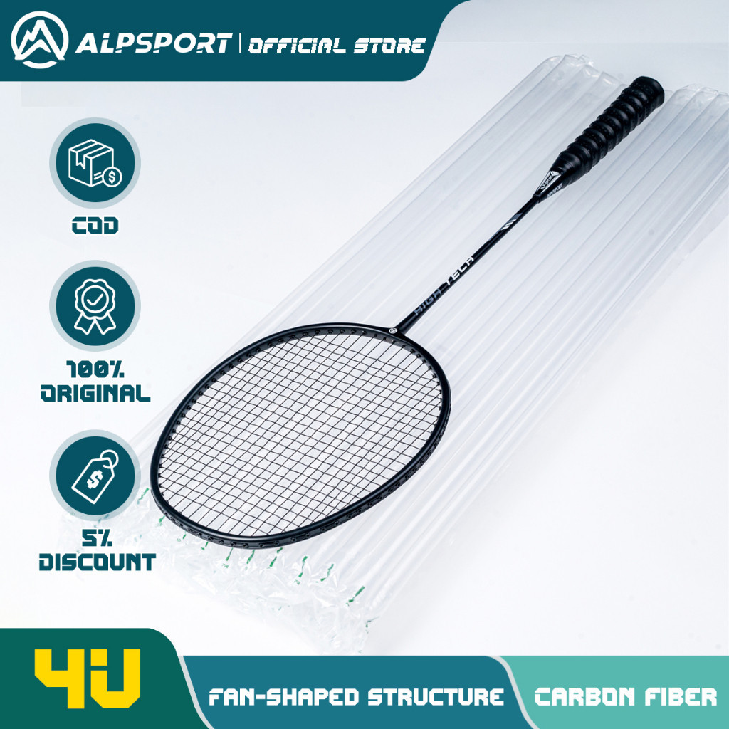 ALPSPORT RR 4U 25LBS G5 Badminton Racket Original Design Carbon Fiber ...