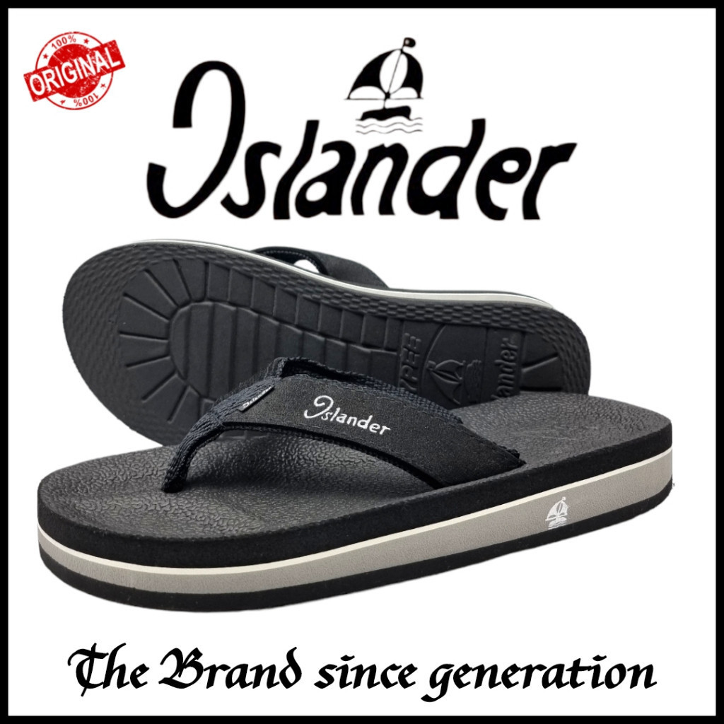 Islander Men's Classic 'Black' Original summer rubber slippers ...