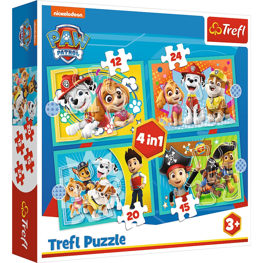 Trefl Puzzle Paw Patrol 4 in 1 The Cheerful Paw Patrol Team | Shopee ...