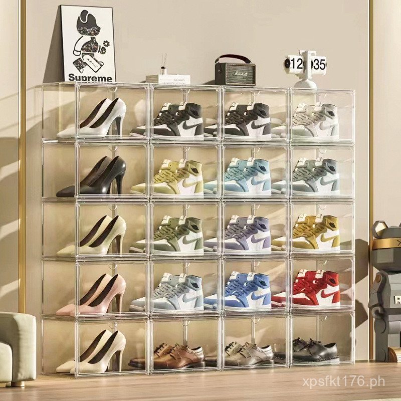 Shoe Box Shoe Cabinet Stackable Fully Transparent Multi-Functional ...