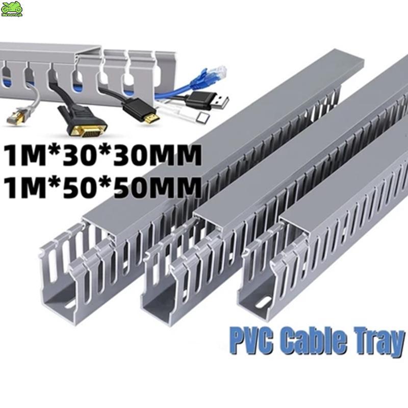ir PVC Cable Raceway Gray Wiring Duct Open Slot Cable Duct Management ...