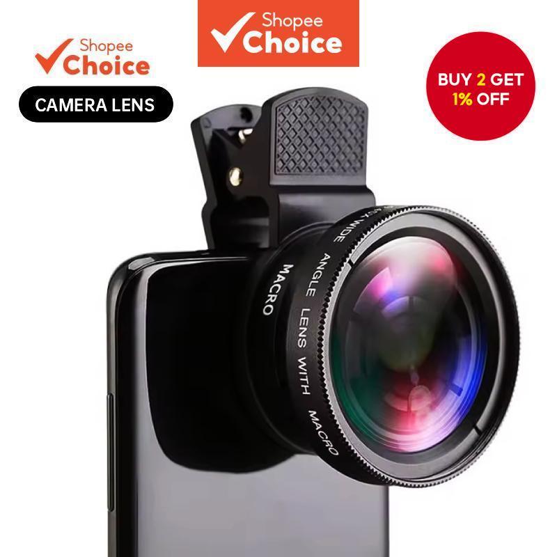 2IN1 Phone Camera Lens Kit Universal 37mm 0.45X 49UV Super Wide-Angle ...