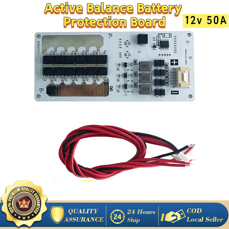 4S 12V 50A Active Balance Battery Protection Board Lifepo4 CELLS BMS ...