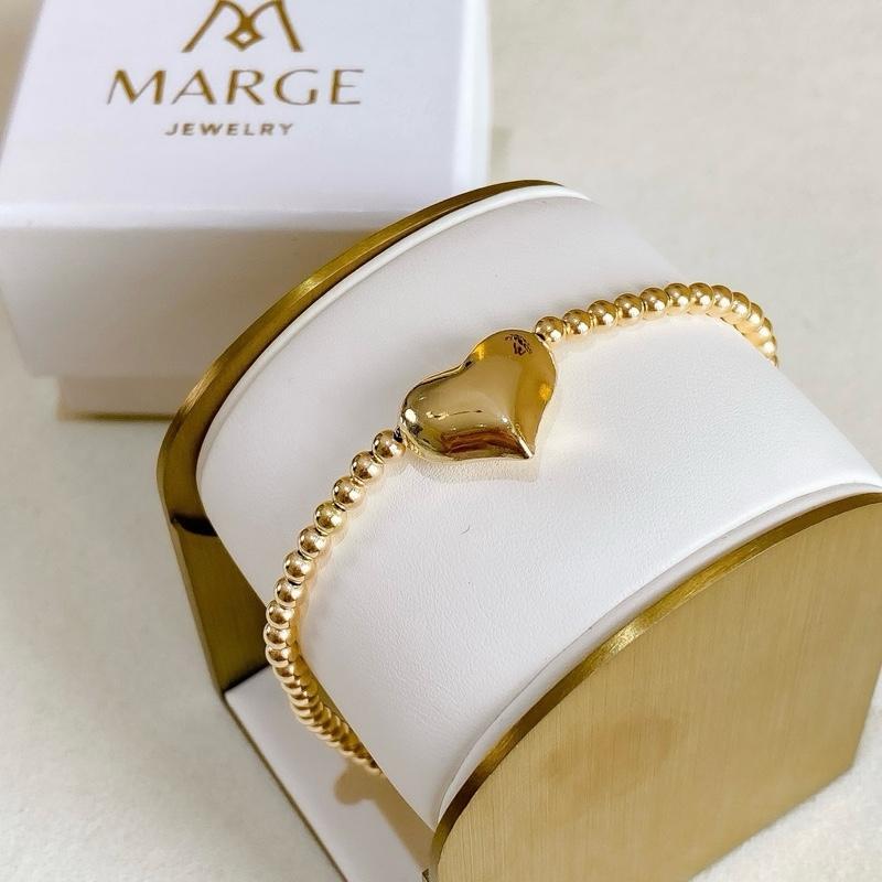 MARGEGOLD Japan Gold Bubble Heart Bracelet | 18K Japan Gold (Pawnable ...