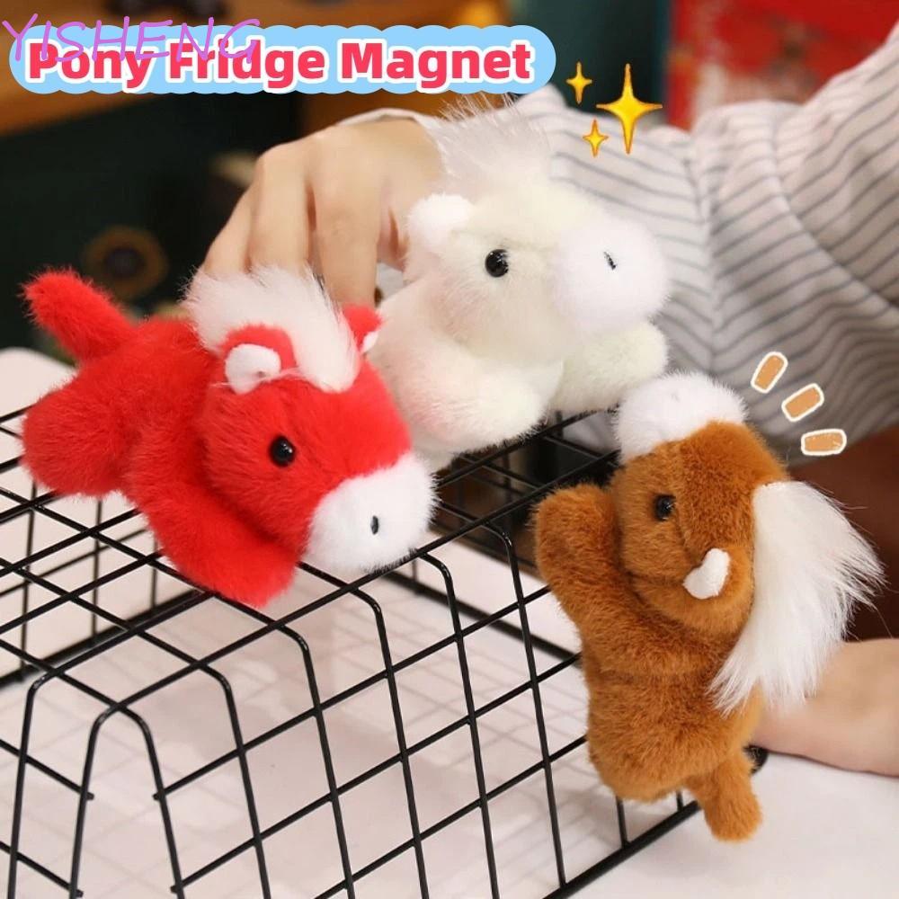 YISHENG58BS Pony Fridge Magnet, Soft Magnetic Plush Refrigerator ...