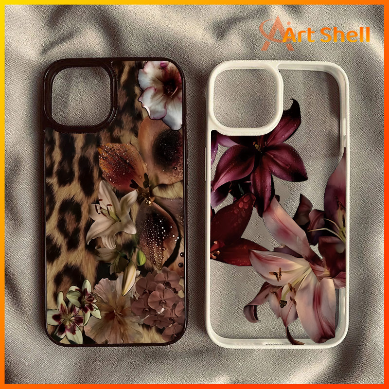 Para sa iPhone 17 Case 15 14 13 12 11 16 ProMax Mga Bulaklak sa Leopard ...