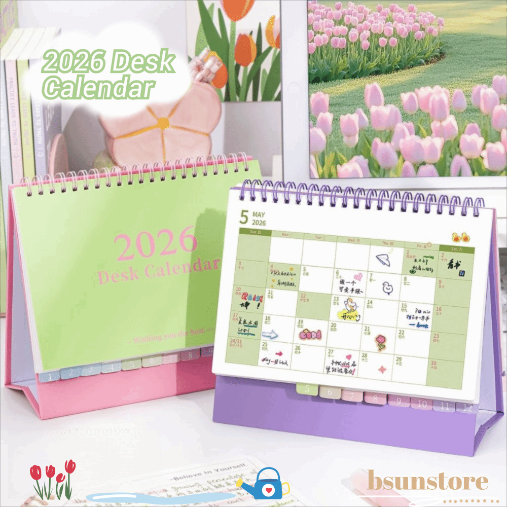 BSUNSTORE 2026 Desk Calendar, Desktop Display Portable Desktop Calendar ...