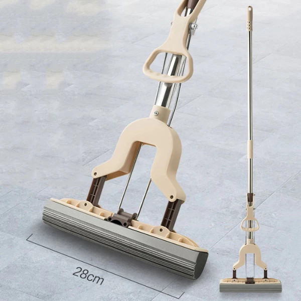 Flat Sponge Floor Mop With Squeezer Mop Dry And Wet Absorption ...