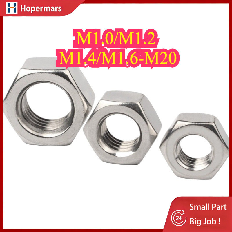 Hex Nut | Hexagon Nut 304 Stainless Steel M1.0/M1.2/M1.4 M1.6-M20 (HA ...