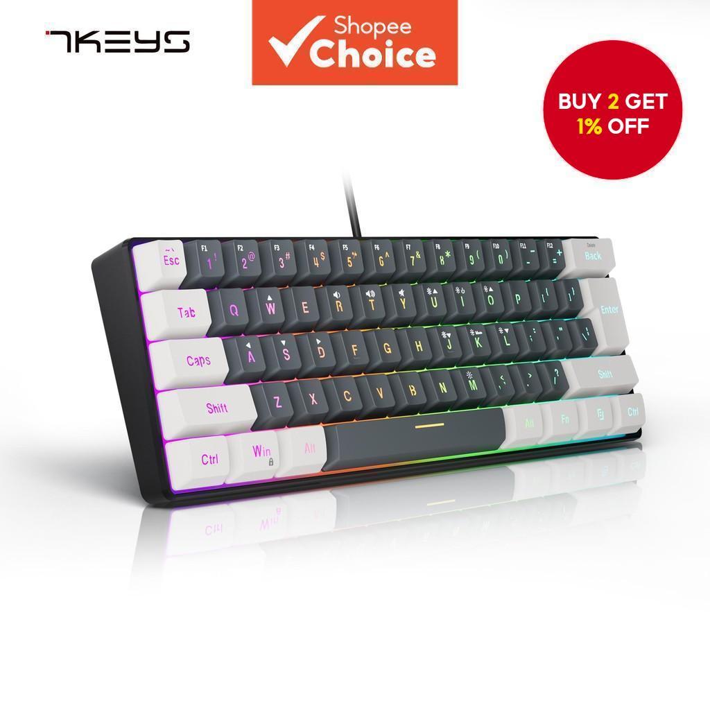 Small Keyboard Gaming Keyboard Mechanical Wired 61 Keys RGB for Laptop ...