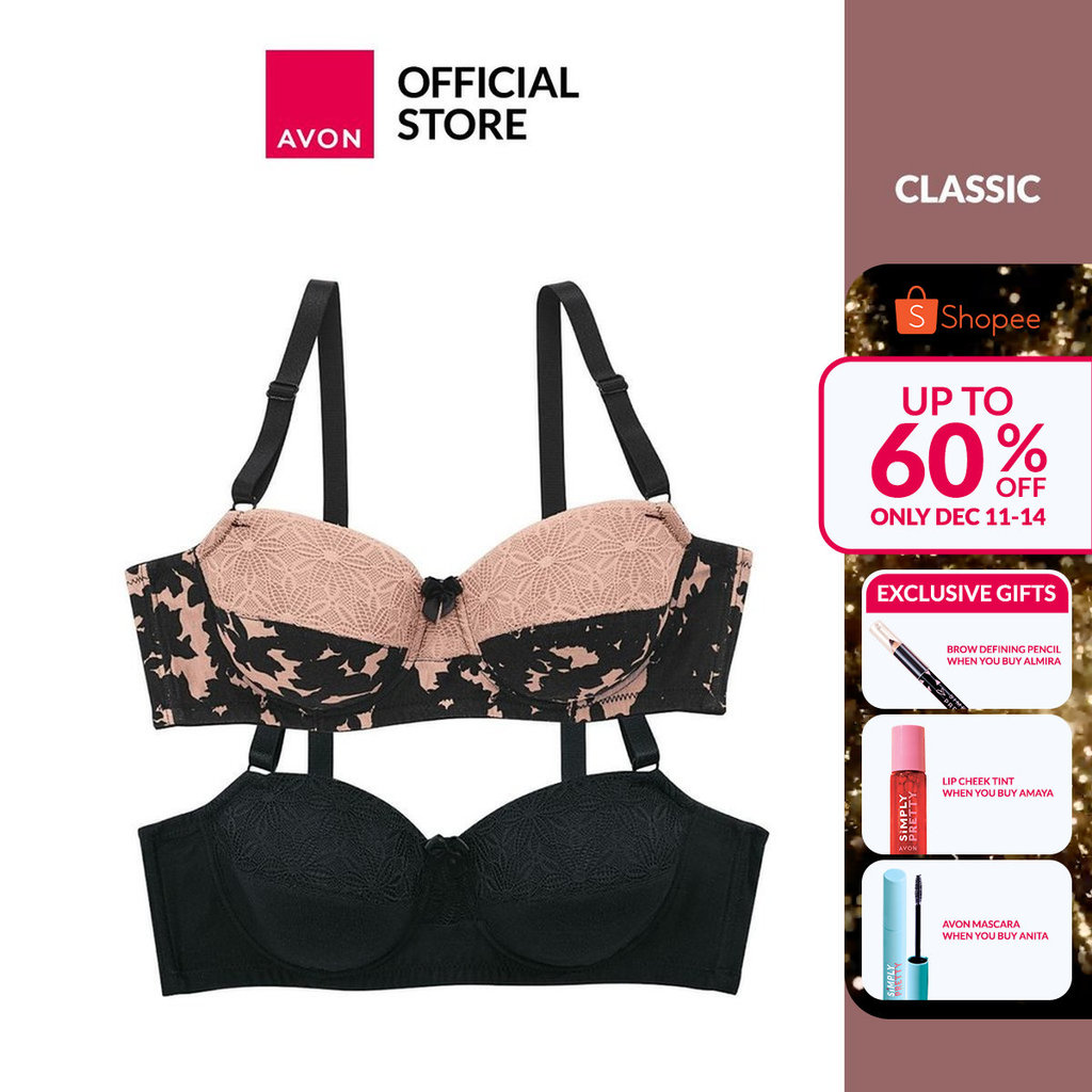 Avon Classic | Anisse Printed Bra (2 pcs Bra Set) | Women's | Shopee ...