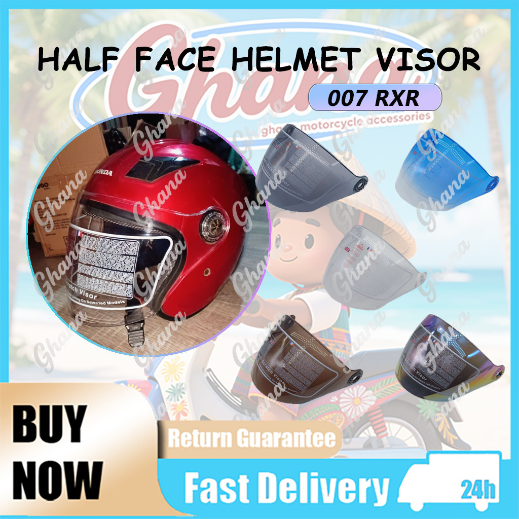 MOTORCYCLE HELMET VISOR FOR 007 RXR/HNJ/TITAN HALF FACE | Shopee ...