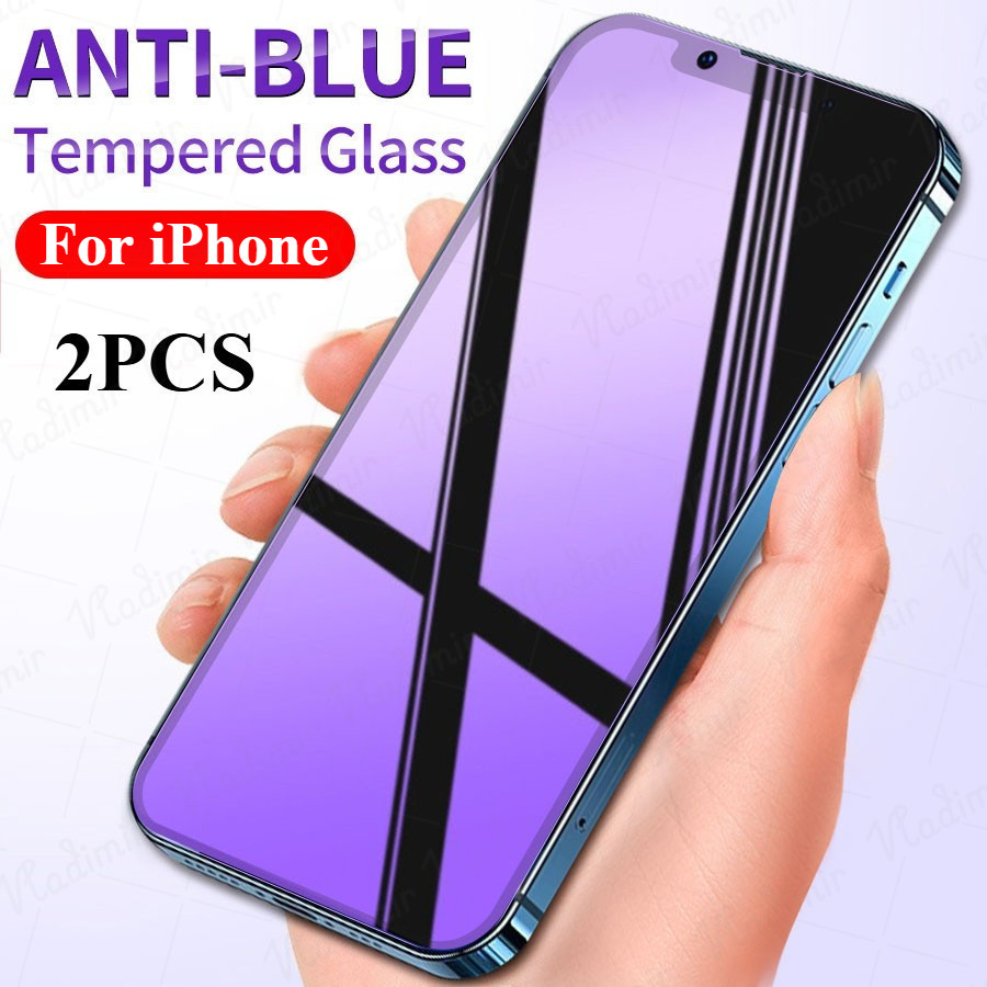 2PCS Anti Blue Light Ray Tempered Glass For iPhone 17 Air 16 16e 15 14 ...