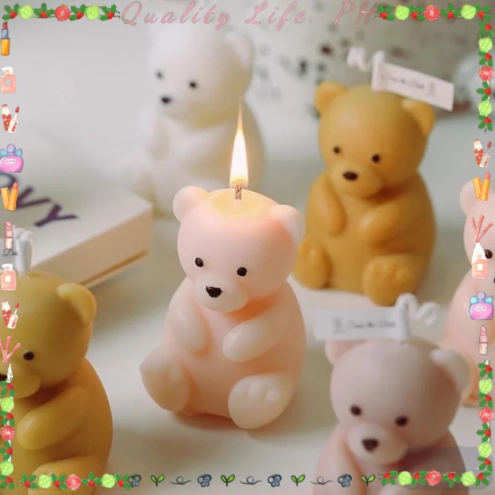 3D Sitting Little Cute Cartoon Bear Mini Bear Scented Candle Home ...