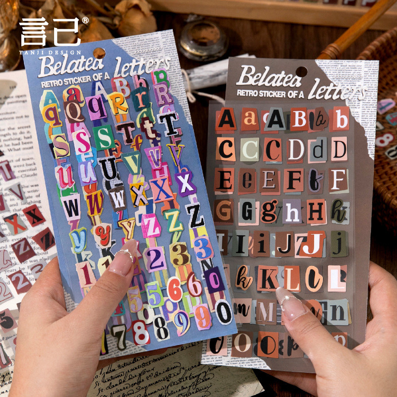 2 Sheets Magazine Letter Stickers Vintage Scrapbook Letters Stickers ...