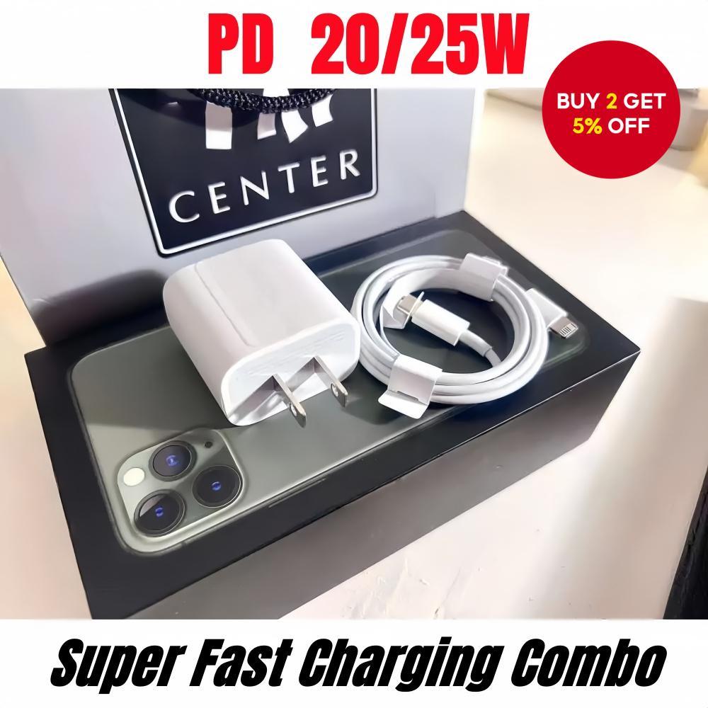 PD 20W 25 Watts Fast Charger + 1/2M Charging Cable Kit Compatible with ...