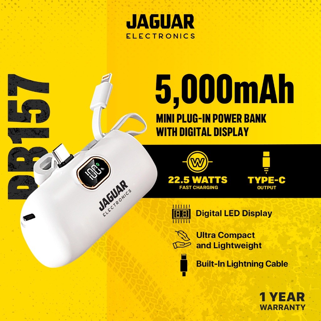 Jaguar Electronics PB157 5000mAh 22.5W Fast Charging Mini Plug In Power ...