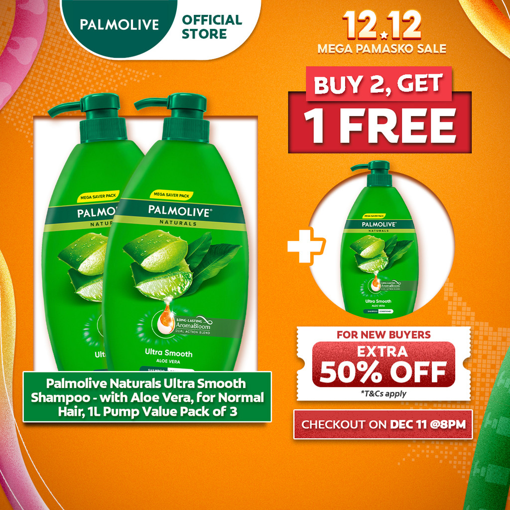 [BUY 2, FREE 1] Palmolive Naturals Ultra Smooth Shampoo - with Aloe ...