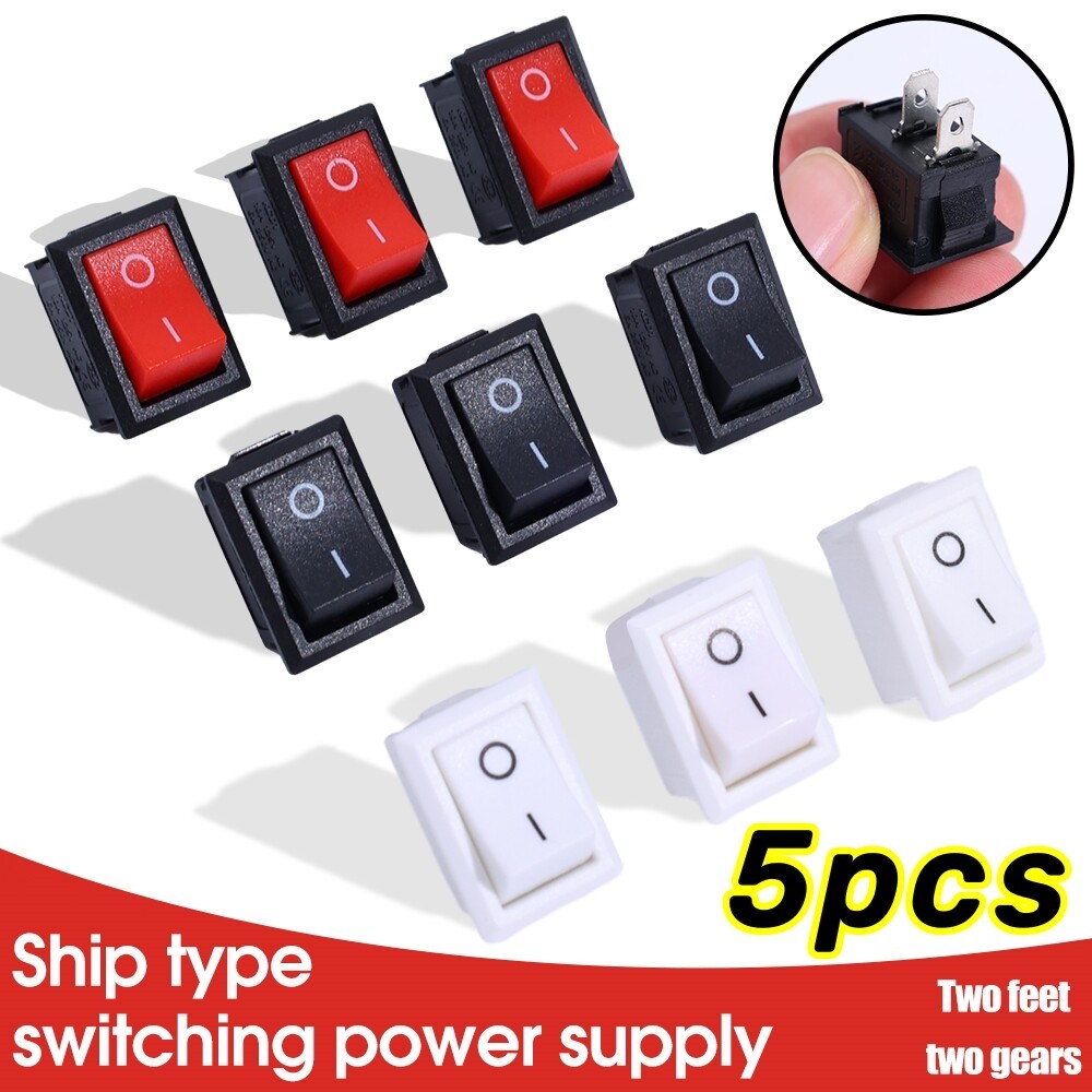 5Pcs/set Car Motorcycle Mini Push Button Switch 6A 250V AC Snap-in On ...