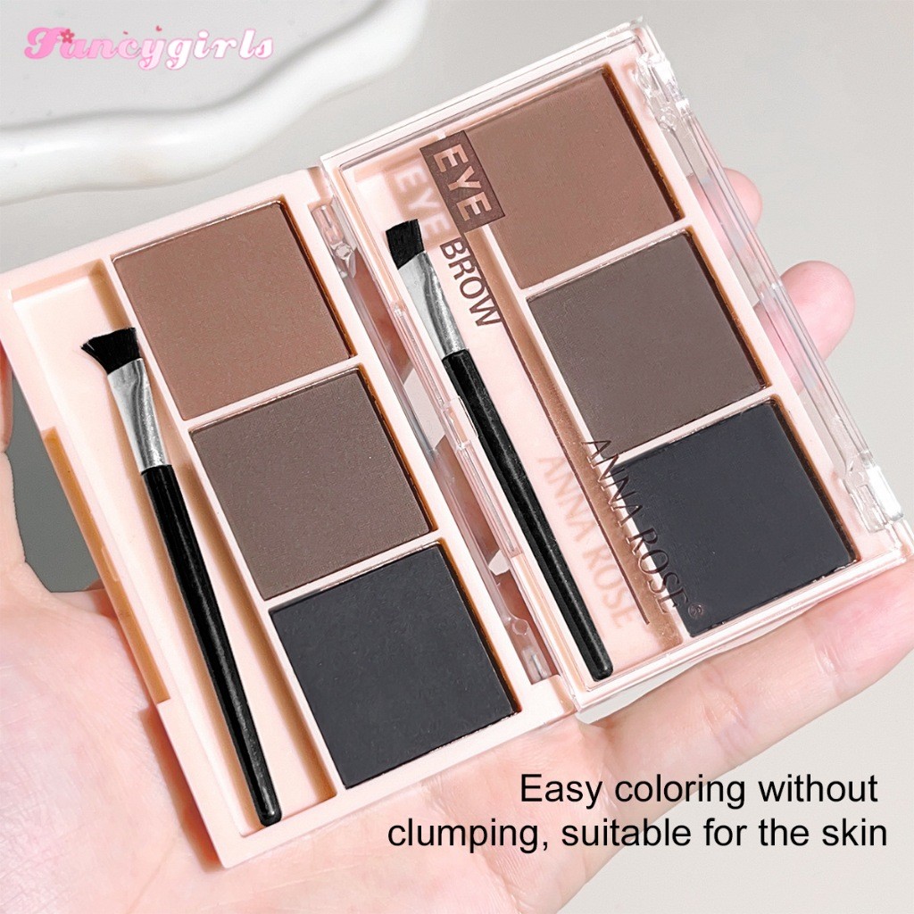 3 Colors Eyebrow Powder Palette with Brush,Long-Lasting Eyebrow Powder ...