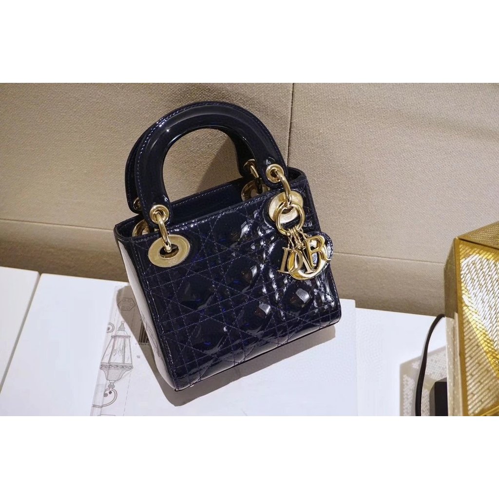 dior Brand New Patent Leather Three-Compartment17cm Beautiful to the ...