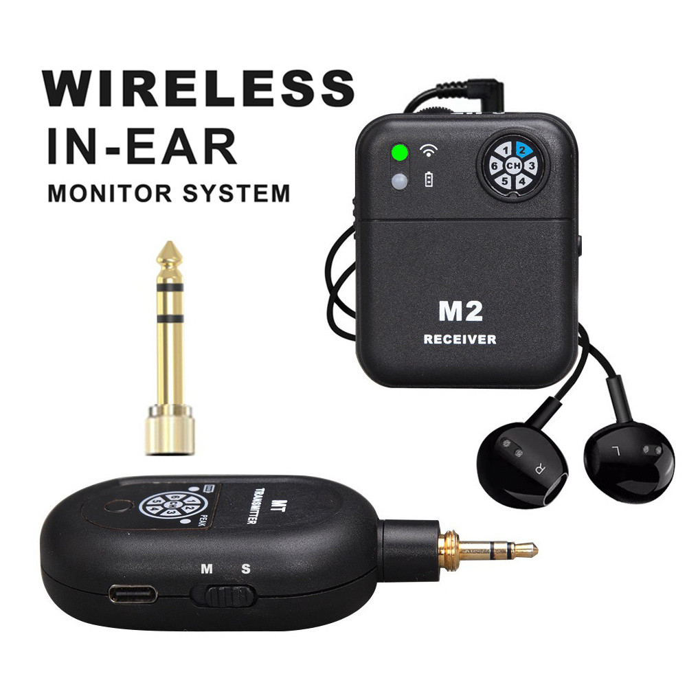 2.4G Stereo/Mono Wireless IEM System with Transmitter Clip on Receiver ...