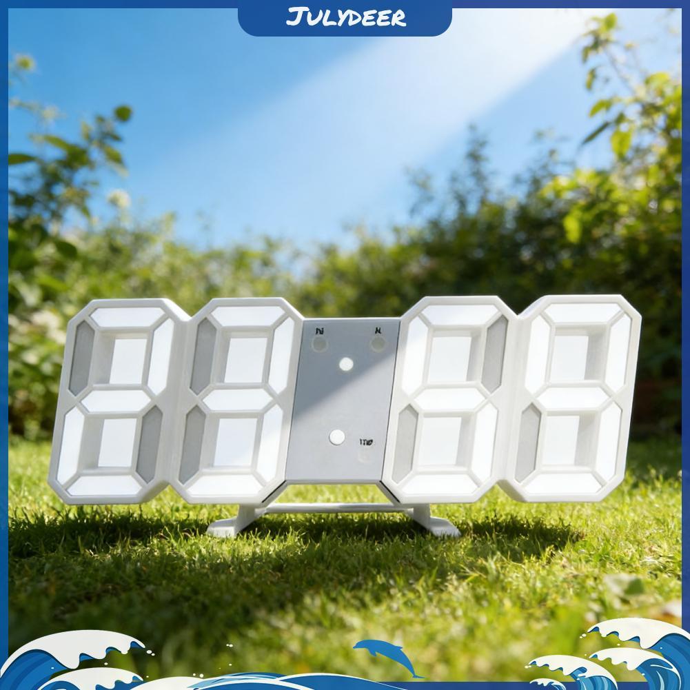 LED 3D Alarm Clock Display Jam Dinding Meja LED Wall Clock Modern ...