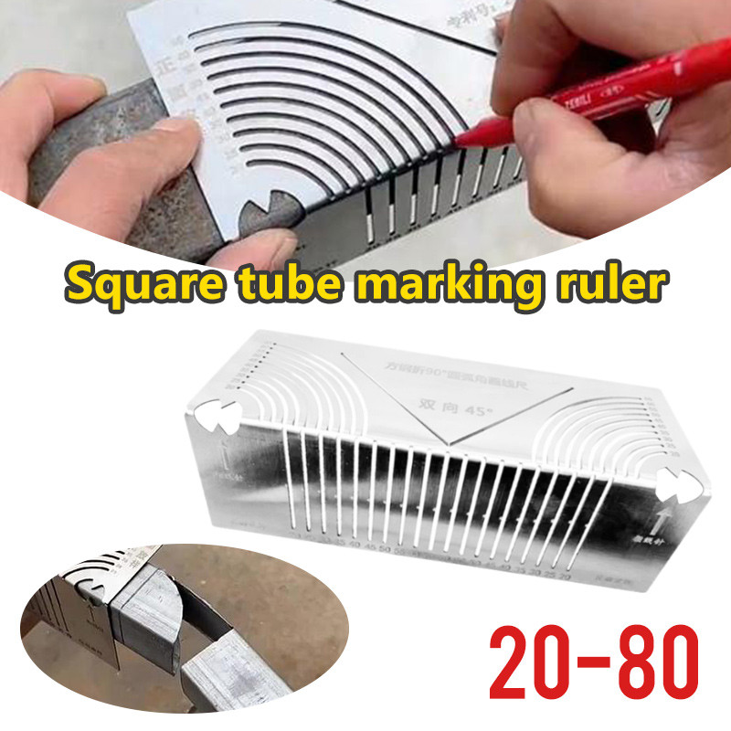 Multifunctional Metal Ruler for Square Tube Rounded Corners and Angles ...