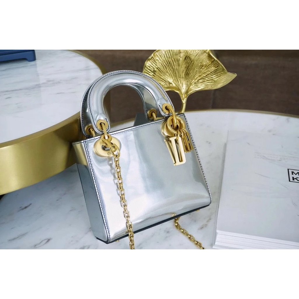 Dior Three Grid Mirror Leather Metal Silver Details Presentation No ...