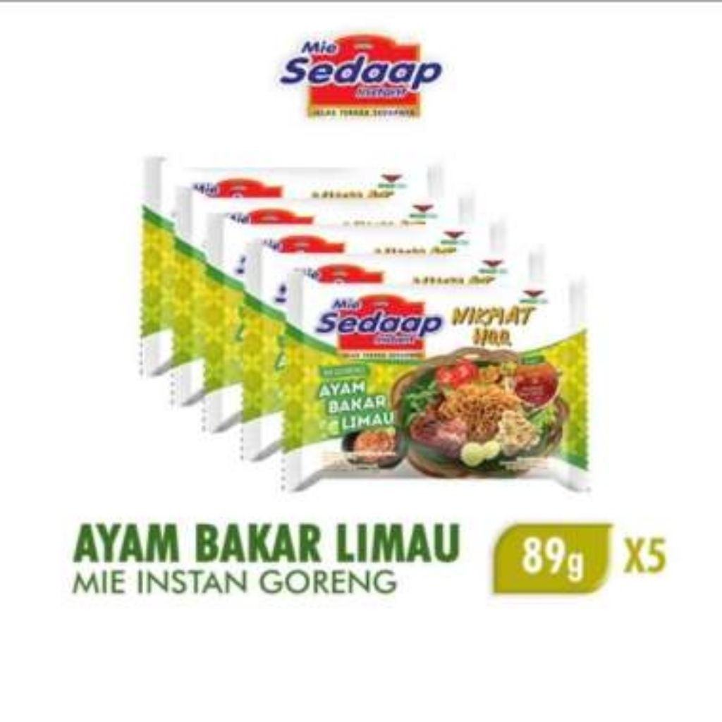 Sedaap Grilled Chicken Lime Instant Fried Noodles (1 Pack 5 X 89g ...