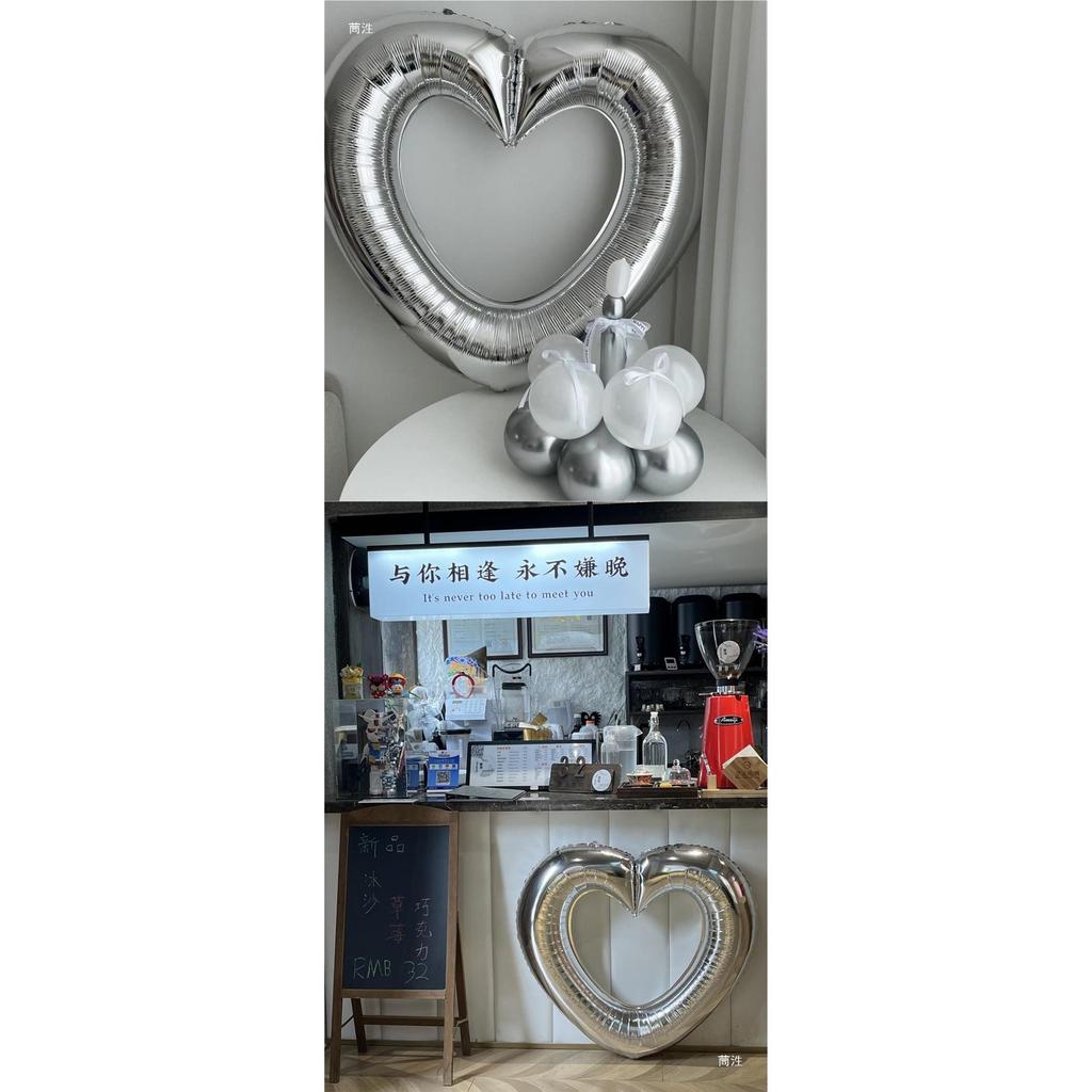 6pcs Valentine's Day Decoration Heart Balloon Huge 40inch Hollow Love ...
