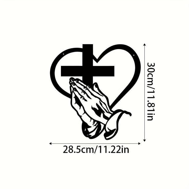 [GOOD] Iron Heart Cross Silhouette Metal Crafts Geometric Iron ...