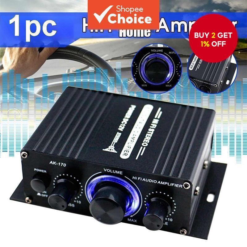 1PC Universal Car Amplifier AK170 Mini 12V Motorcycle Car Computer MP3 ...