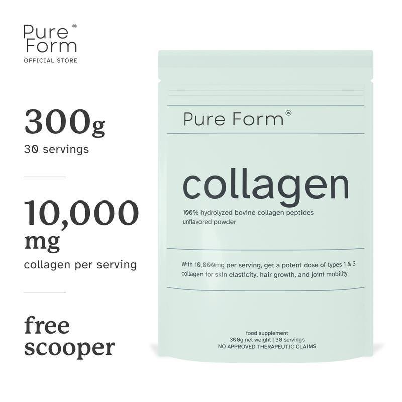 Pure Form Collagen | 10,000mg Type 1 & 3 Bovine Collagen Peptides ...