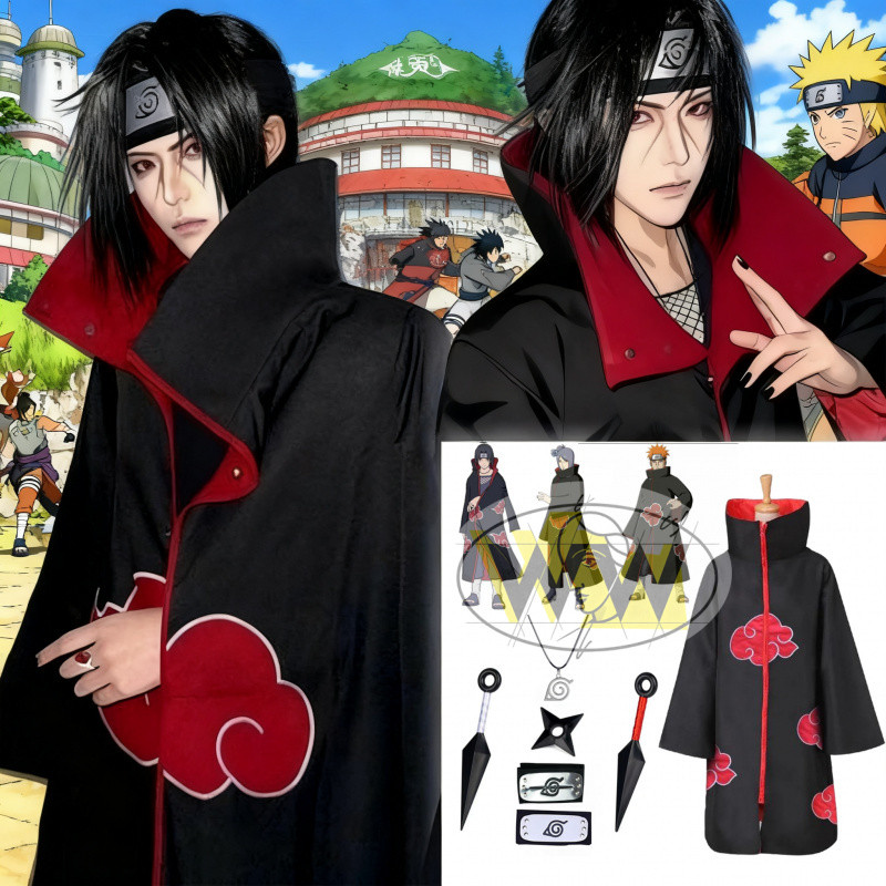 Cloak From The Anime Naruto Akatsuki Sasuke Uchiha Itachi Light Dress ...