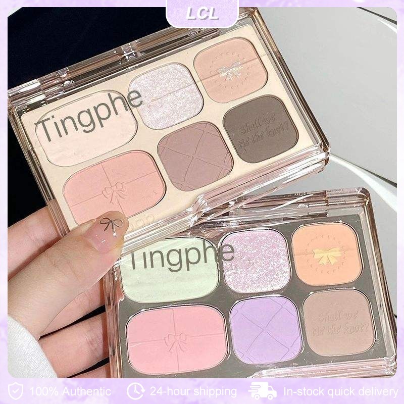 6 Colors Eyeshadow Palette Matte Sunset Coast Brightening Pearlescent ...